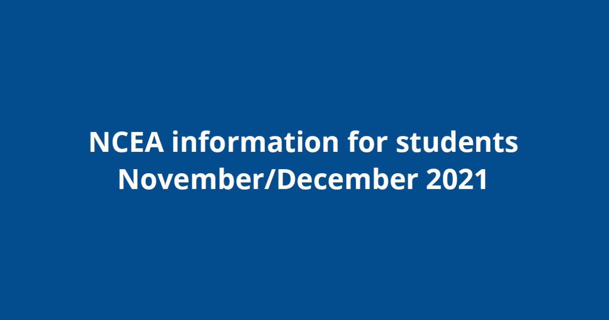 NCEA Examinations & Unexpected Event Grades - information for students ...