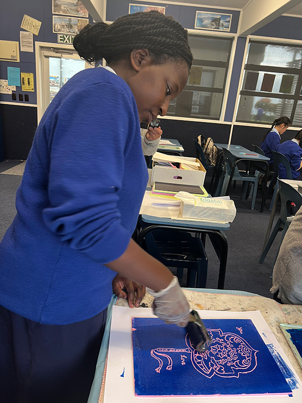 Exploring ancient art: students try traditional Chinese woodblock ...